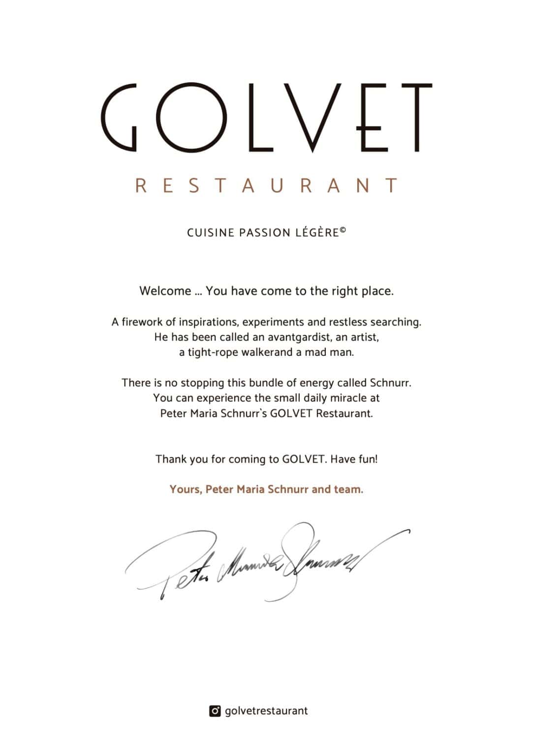 Menu - GOLVET