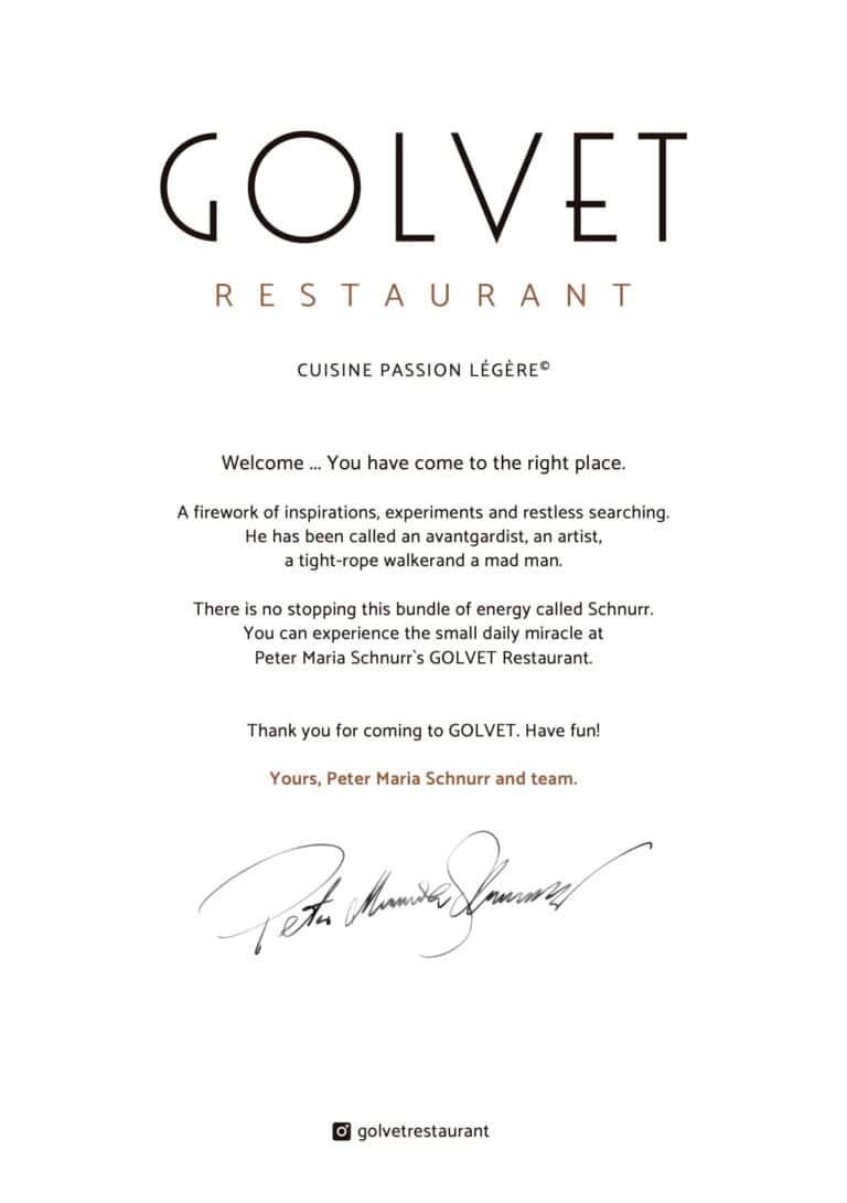 Menu - GOLVET